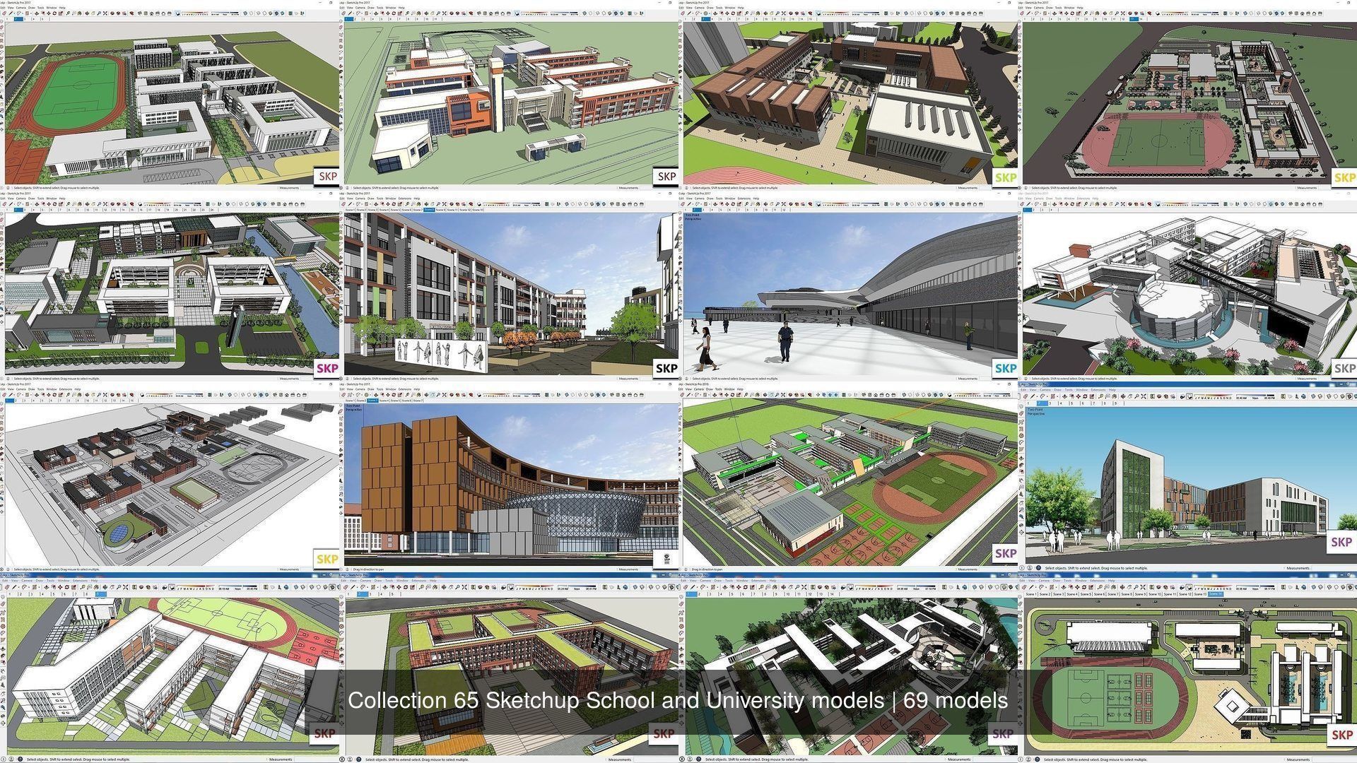 Collection 65 Sketchup School and University models | CGTrader
