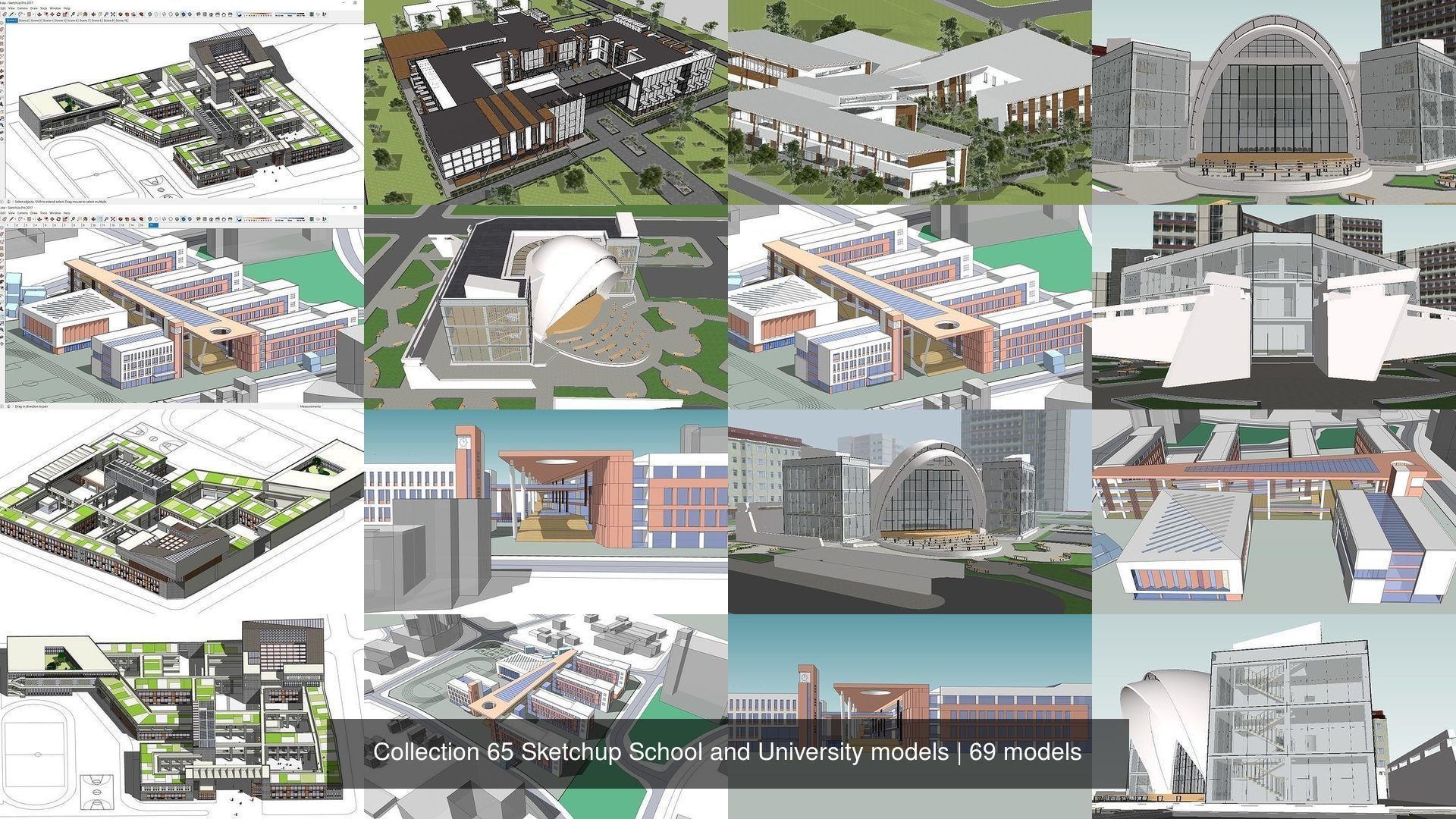 Collection 65 Sketchup School and University models | CGTrader