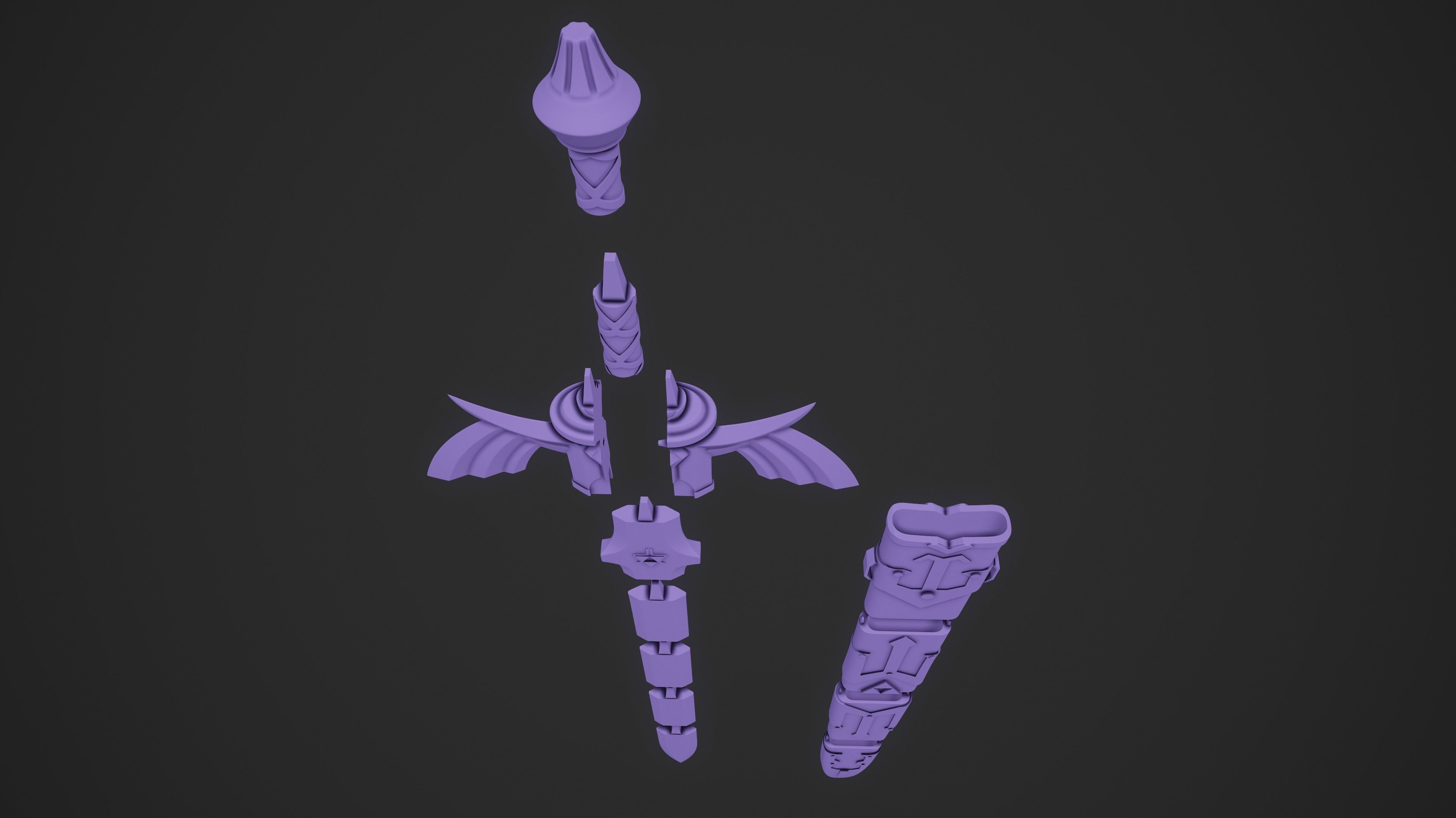 Stylized Master Sword 3D model 3D printable | CGTrader