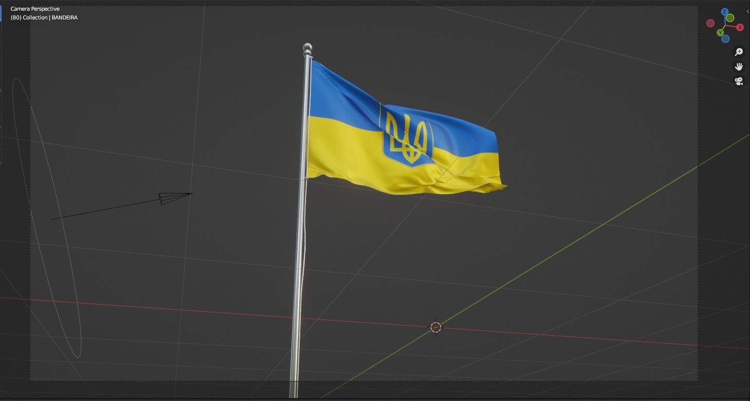 Ukraine flag animation 3D model animated | CGTrader