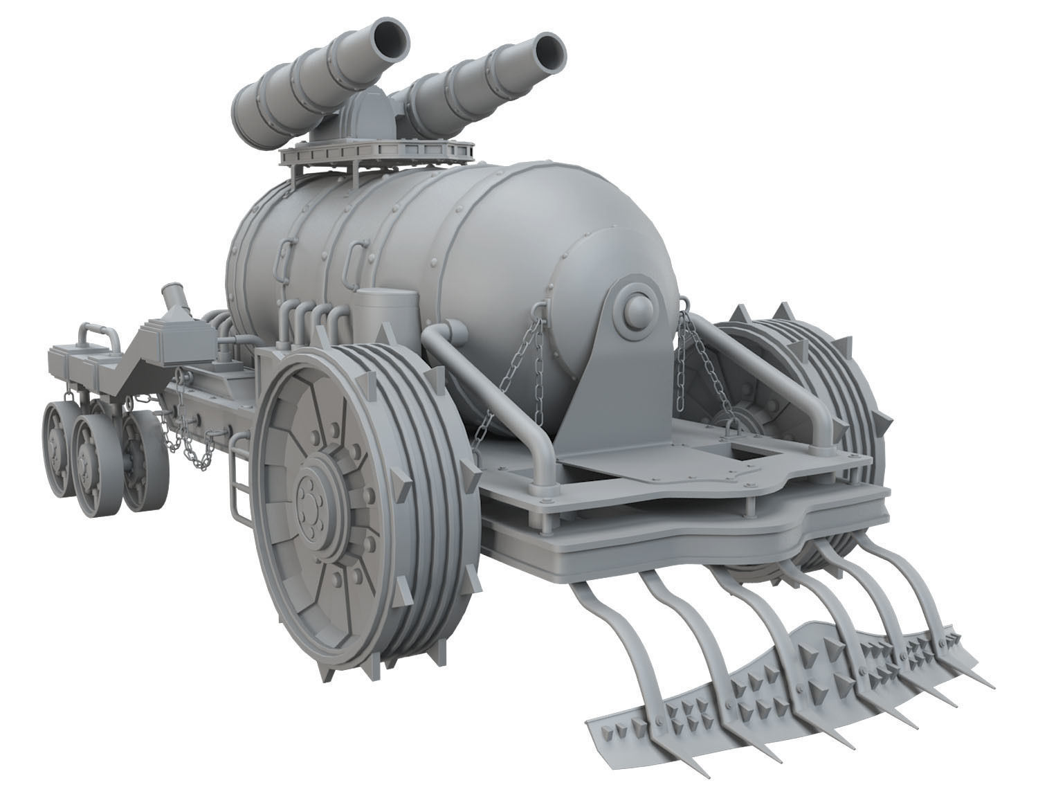 Steampunk Tank-Clay Version 3D model | CGTrader
