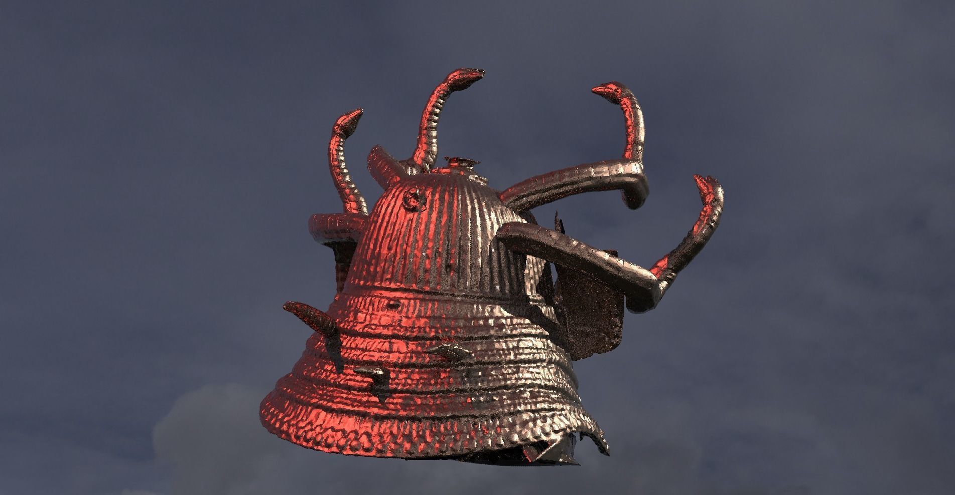 Samurai fantasy helmet snake themed 2 3D model | CGTrader