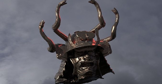 Samurai fantasy helmet snake themed 2 3D model | CGTrader