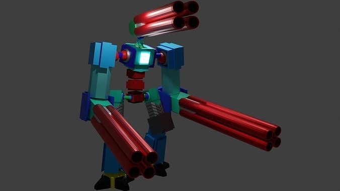 3D model titan robot minigun VR / AR / low-poly | CGTrader