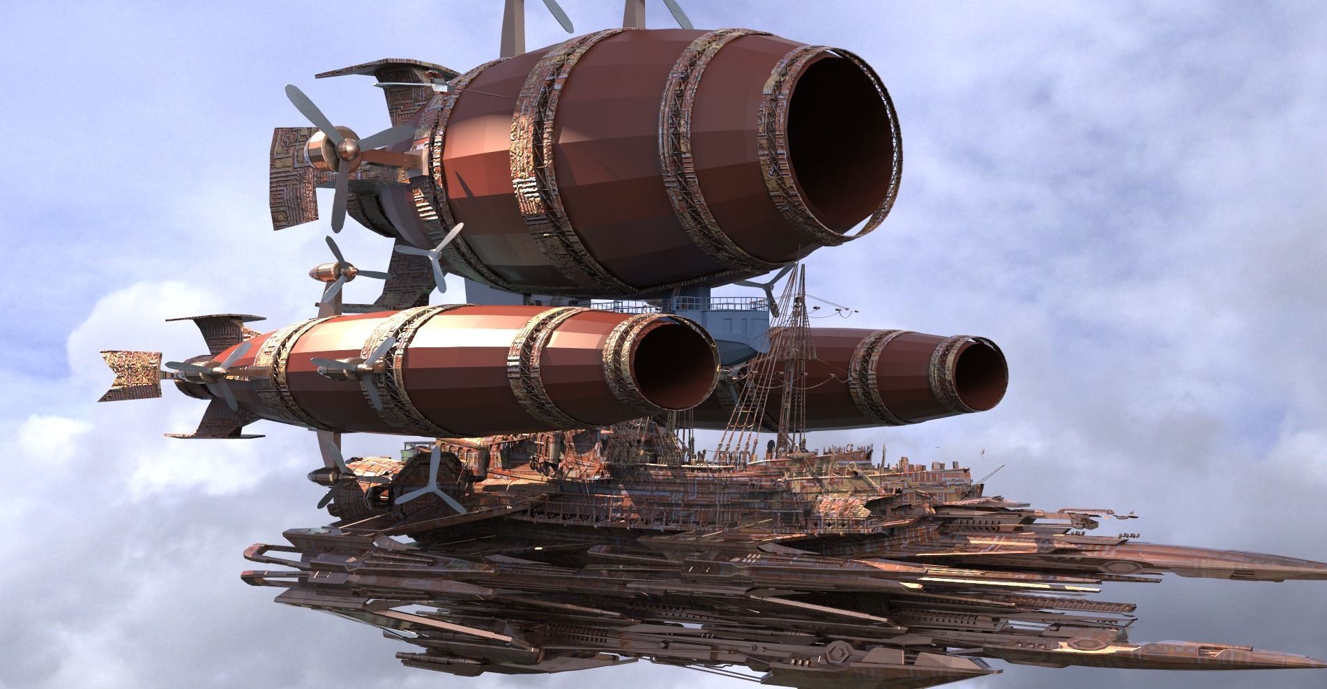 Red Flame Airship 2 3D model | CGTrader