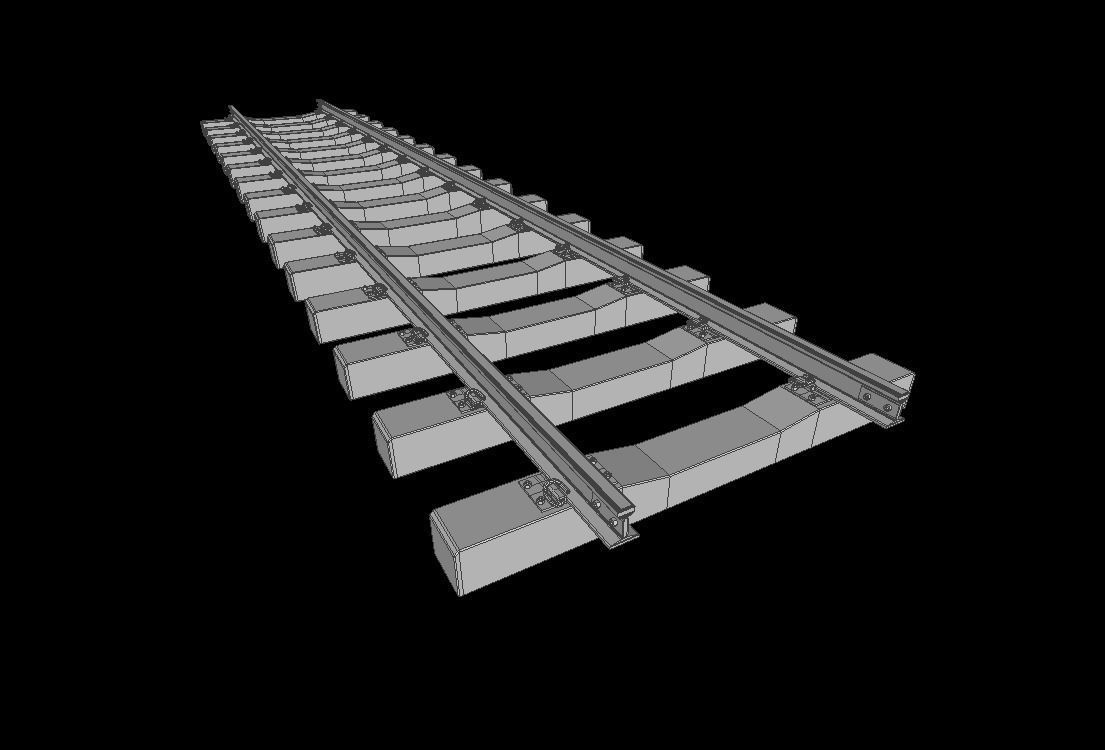 3D model Railroad track - Railway track with concrete sleepers VR / AR ...