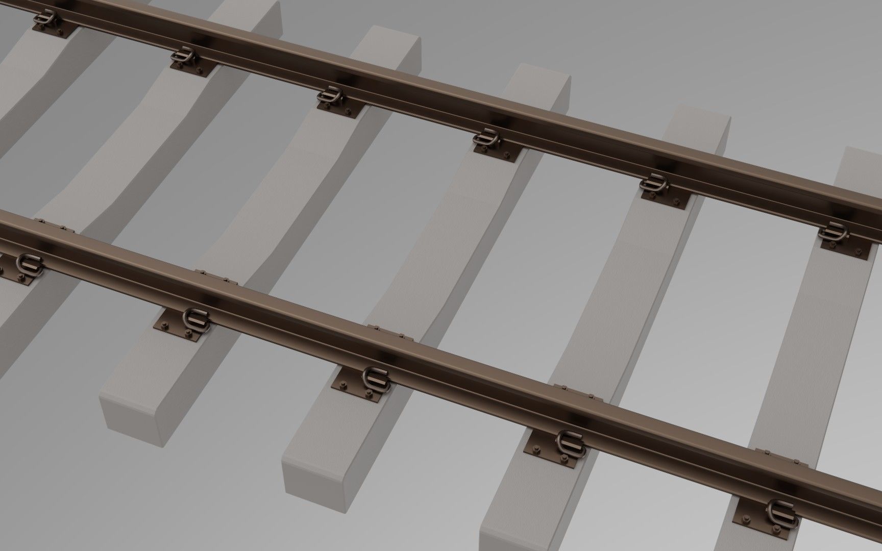 3D model Railroad track - Railway track with concrete sleepers VR / AR ...