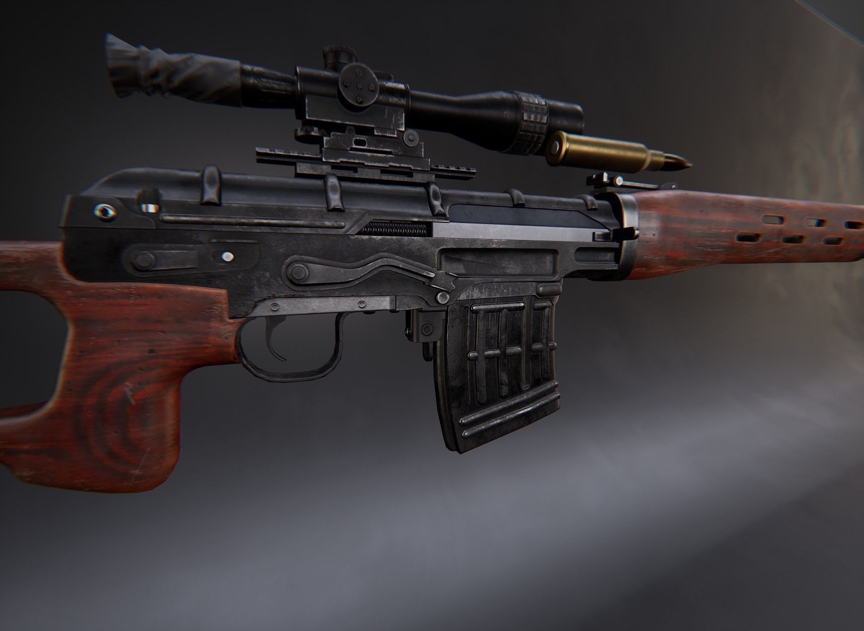 3D model Modern AAA Marksman Rifle Pack Game Ready PBR VR / AR / low ...