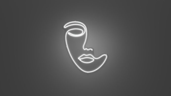 Face 1 - Neon Sign 3D model | CGTrader