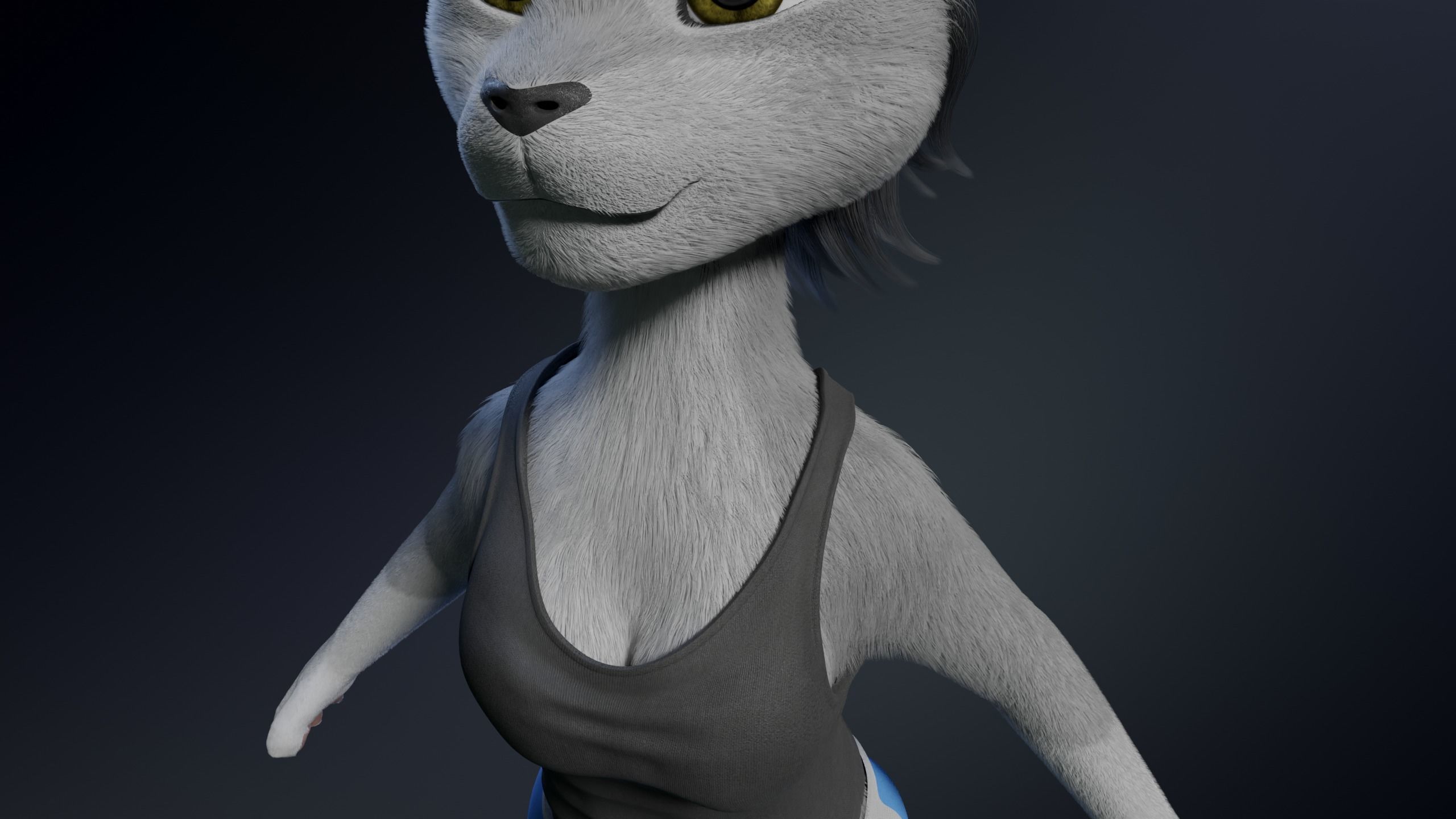 Sara Anthro Rabbit 3D model rigged | CGTrader