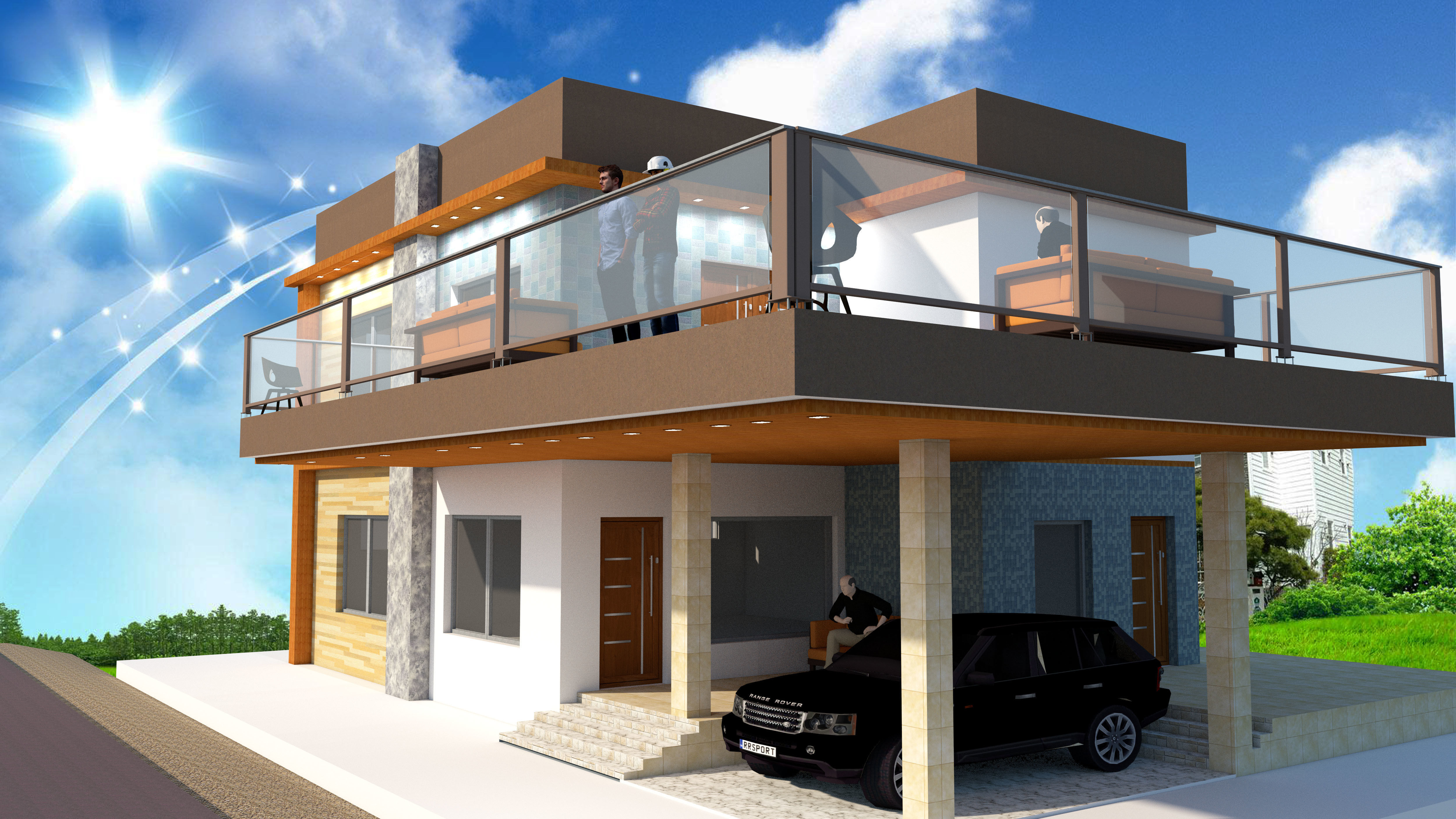 REVIT AND SKETCHUP DOUBLE STOREY HOUSE 3D model animated | CGTrader