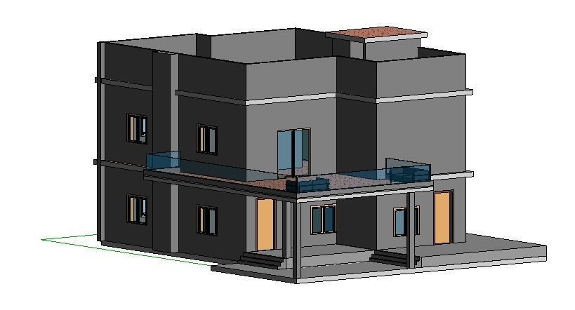 REVIT AND SKETCHUP DOUBLE STOREY HOUSE 3D model animated | CGTrader