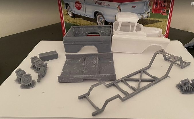 Chevy 55 conversion Fleetside for AMT 3D model 3D printable | CGTrader