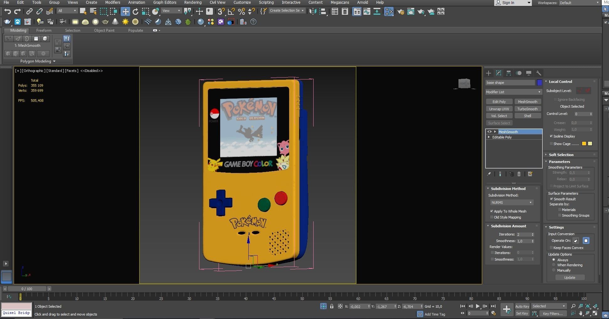 3D model Game Boy Color - Limited Pokemon Edition VR / AR / low-poly ...