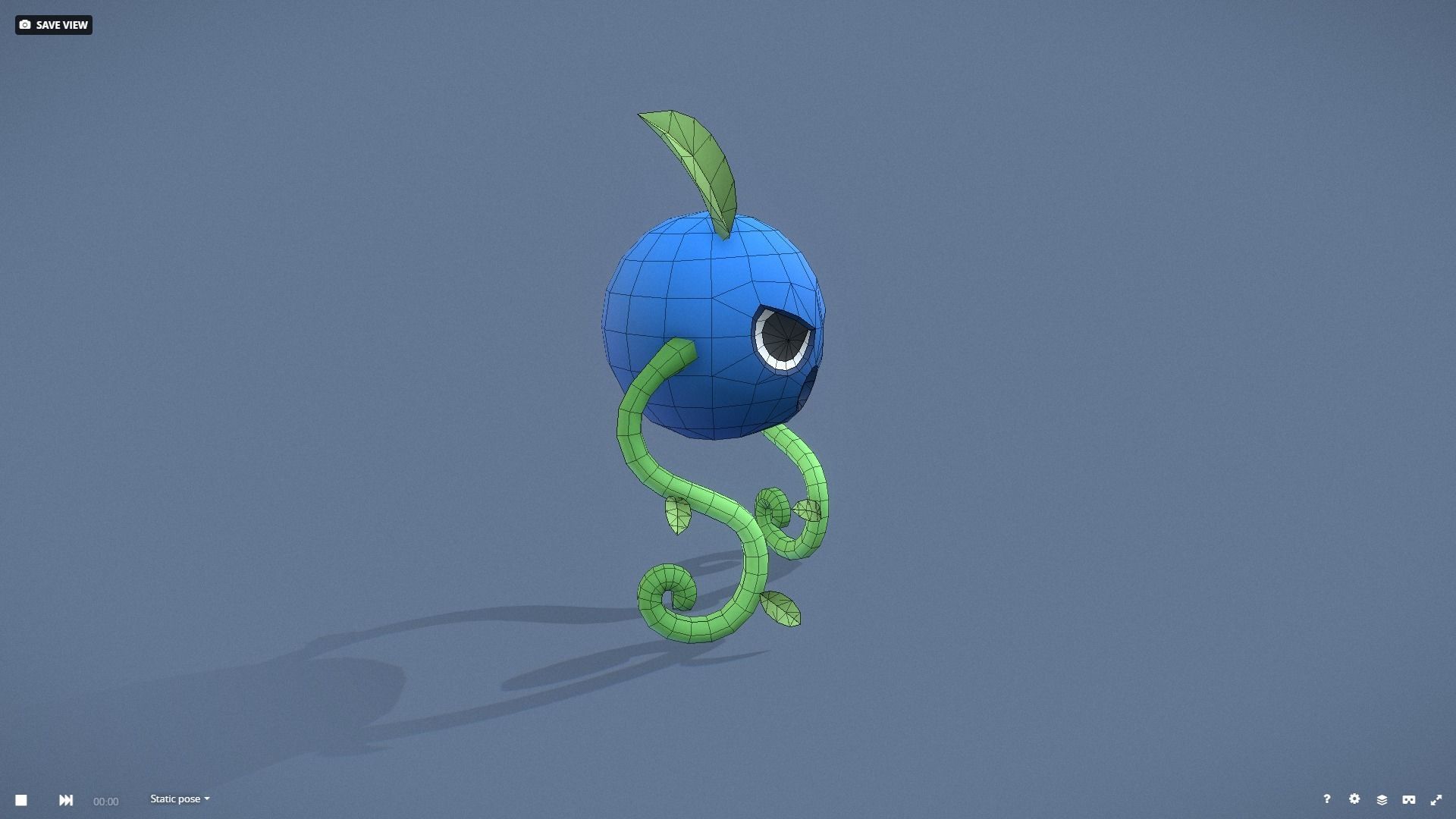 3D model Cartoon Characters - Small Blueberry Warrior VR / AR / low ...
