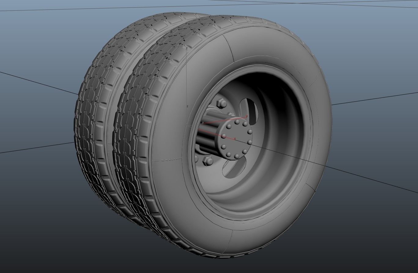 Heavy truck rear wheels 3D model 3D printable | CGTrader