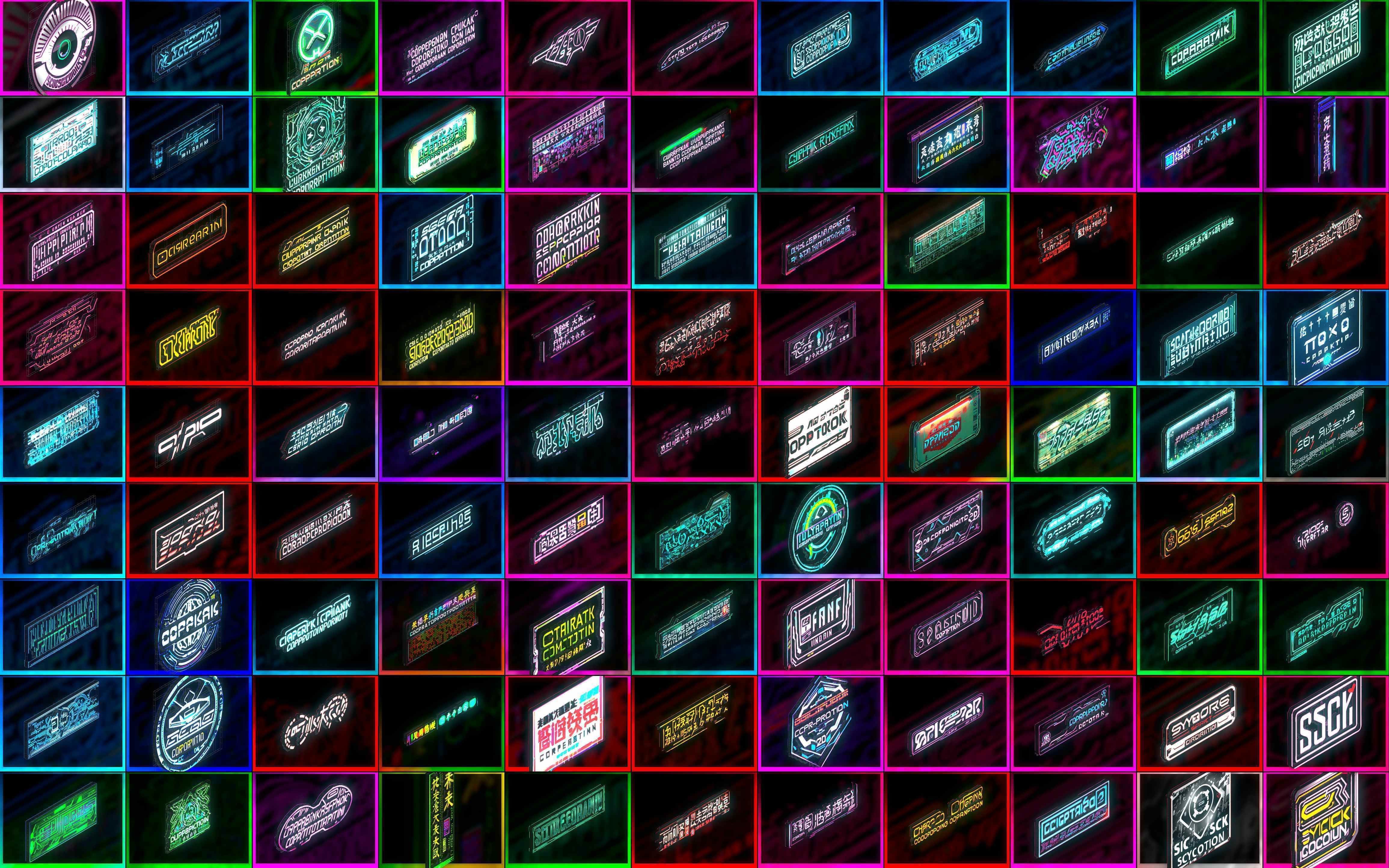 3D model 100 Sci-Fi Sci Fi Cyberpunk City Neon Billboard Pack Bundle VR ...