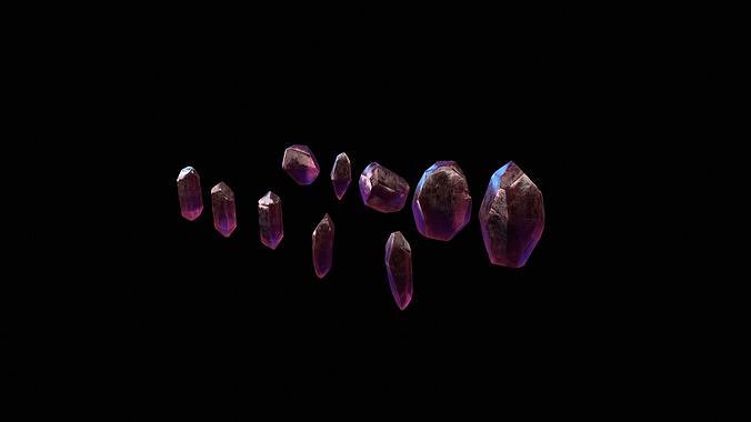 3D model Crystal Low Poly Pbr Set VR / AR / low-poly | CGTrader
