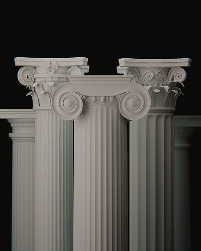 5 GREEK COLUMNS 3D model | CGTrader