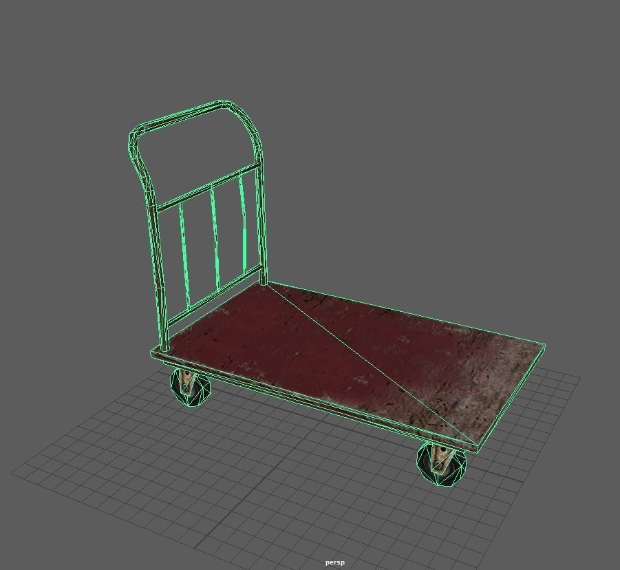 3D model Heavy Duty Platform Trolley - game ready 3d model VR / AR ...