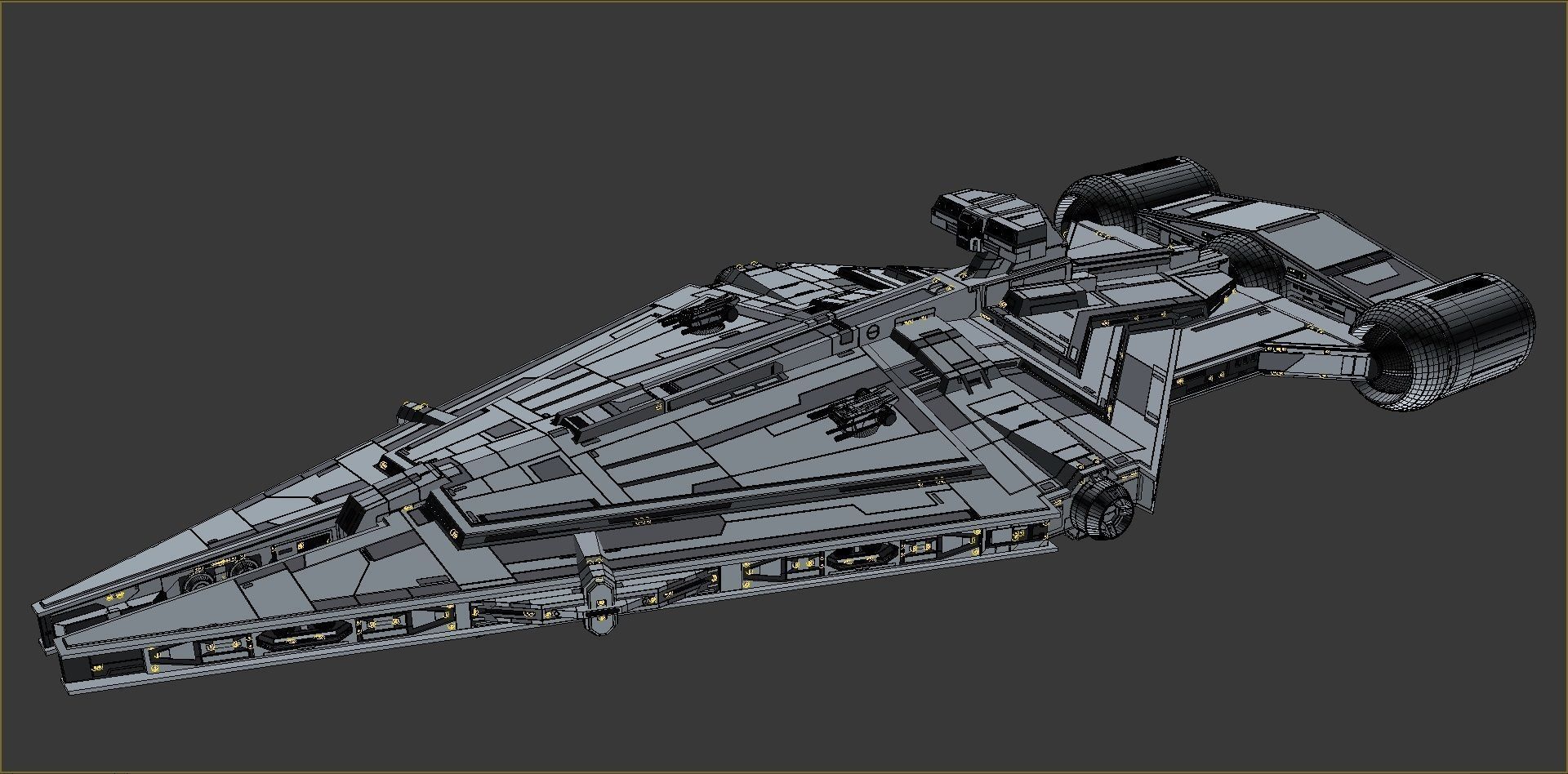 3D model Arquitens-class Light Cruiser - Star Wars VR / AR / low-poly ...