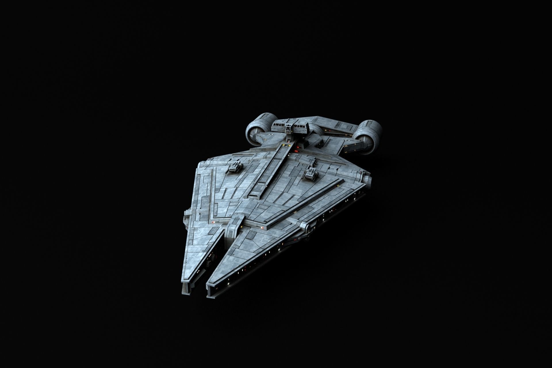 3D model Arquitens-class Light Cruiser - Star Wars VR / AR / low-poly ...