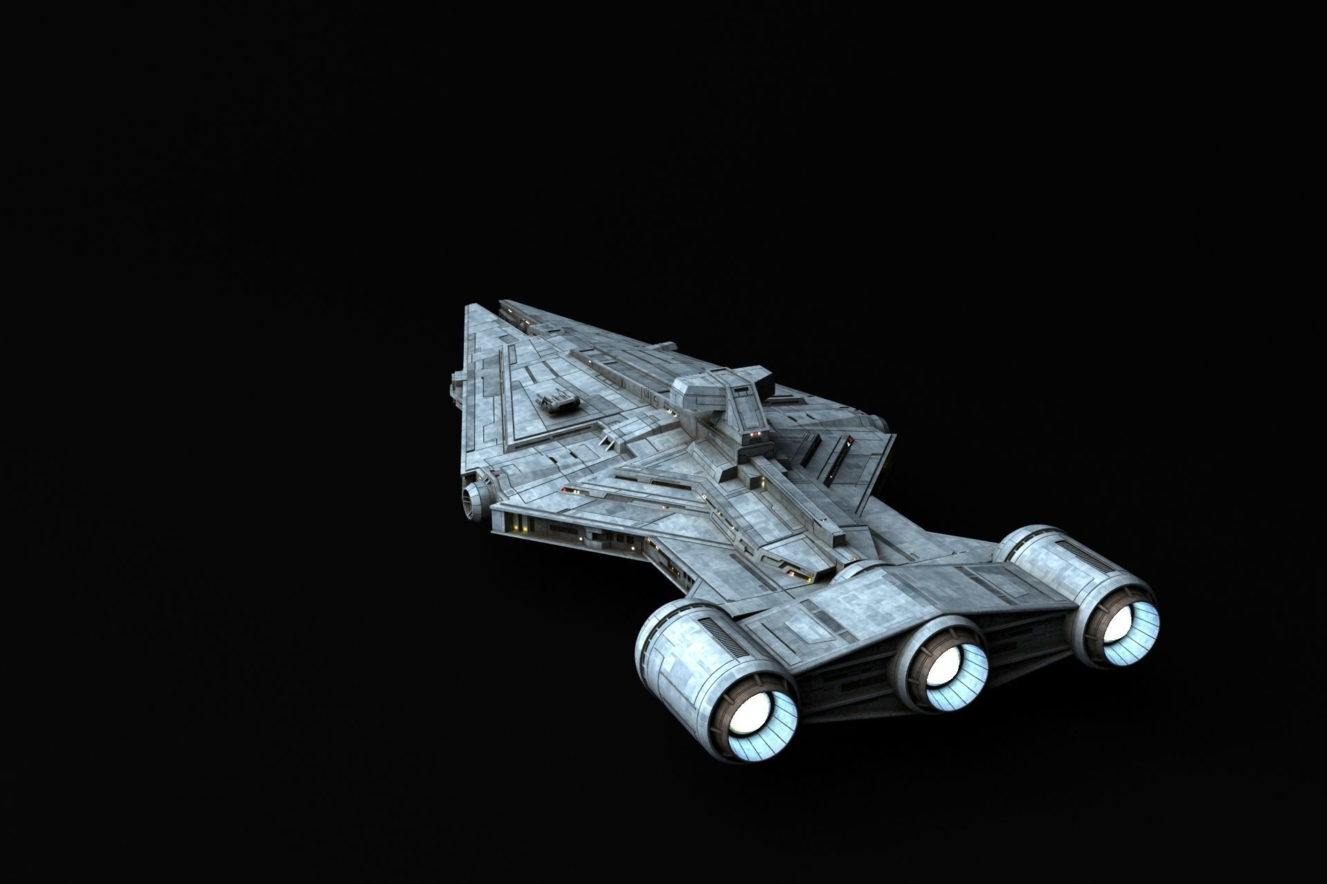 3D model Arquitens-class Light Cruiser - Star Wars VR / AR / low-poly ...