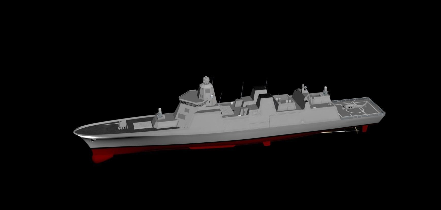 Turkish TF2000 destroyer 3D model | CGTrader