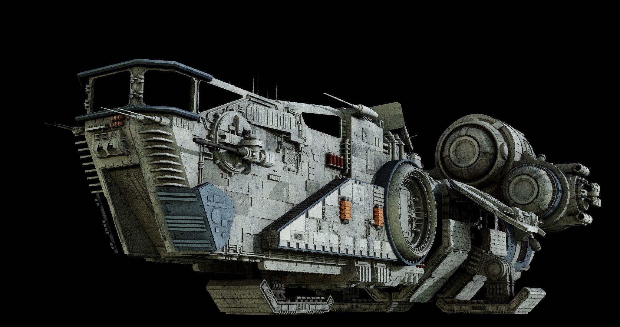 Corellian Acklay-type light freighter - Star Wars 3D model rigged ...