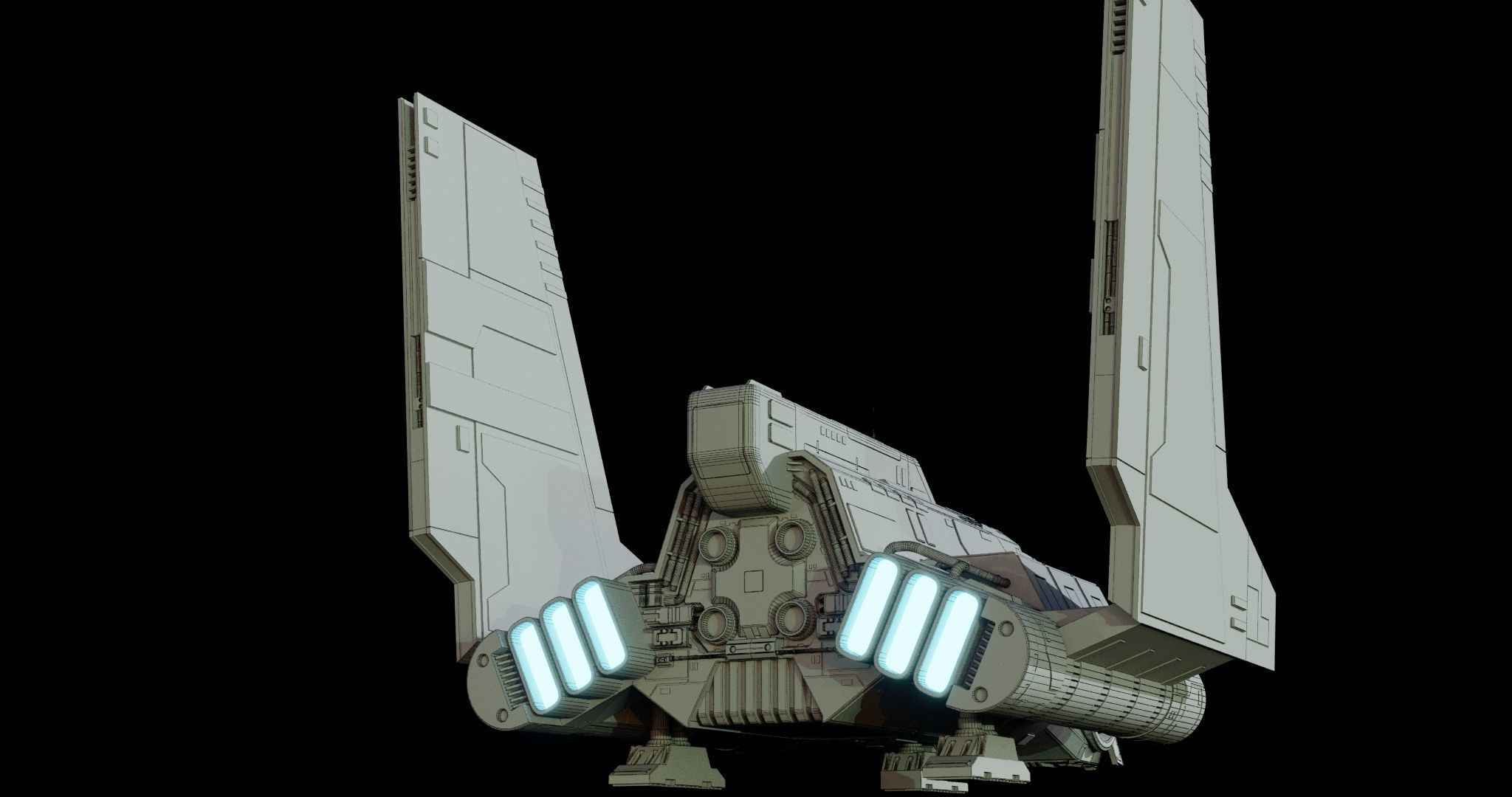 Nu-class attack shuttle - Star Wars 3D model rigged | CGTrader