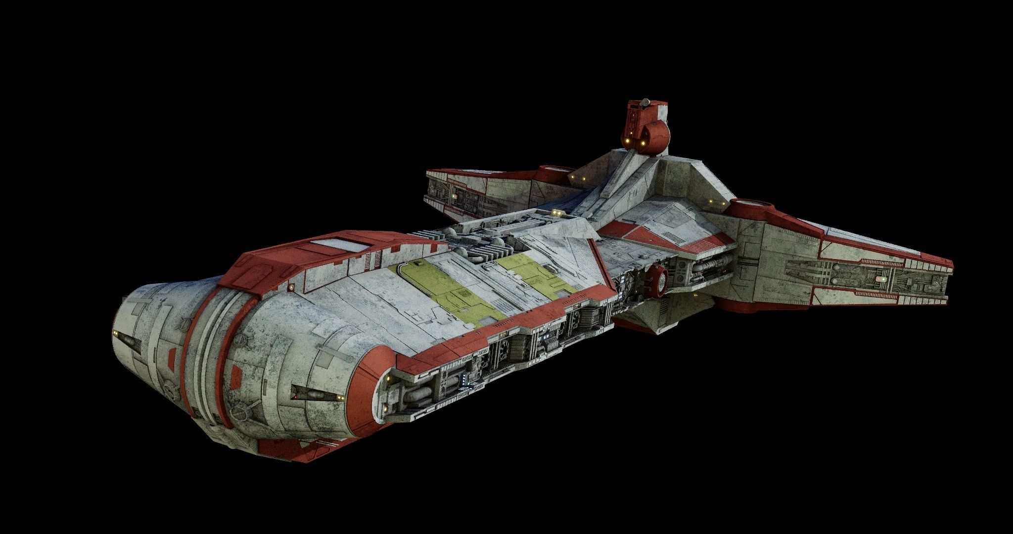 Pelta-class frigate - Star Wars 3D model rigged | CGTrader