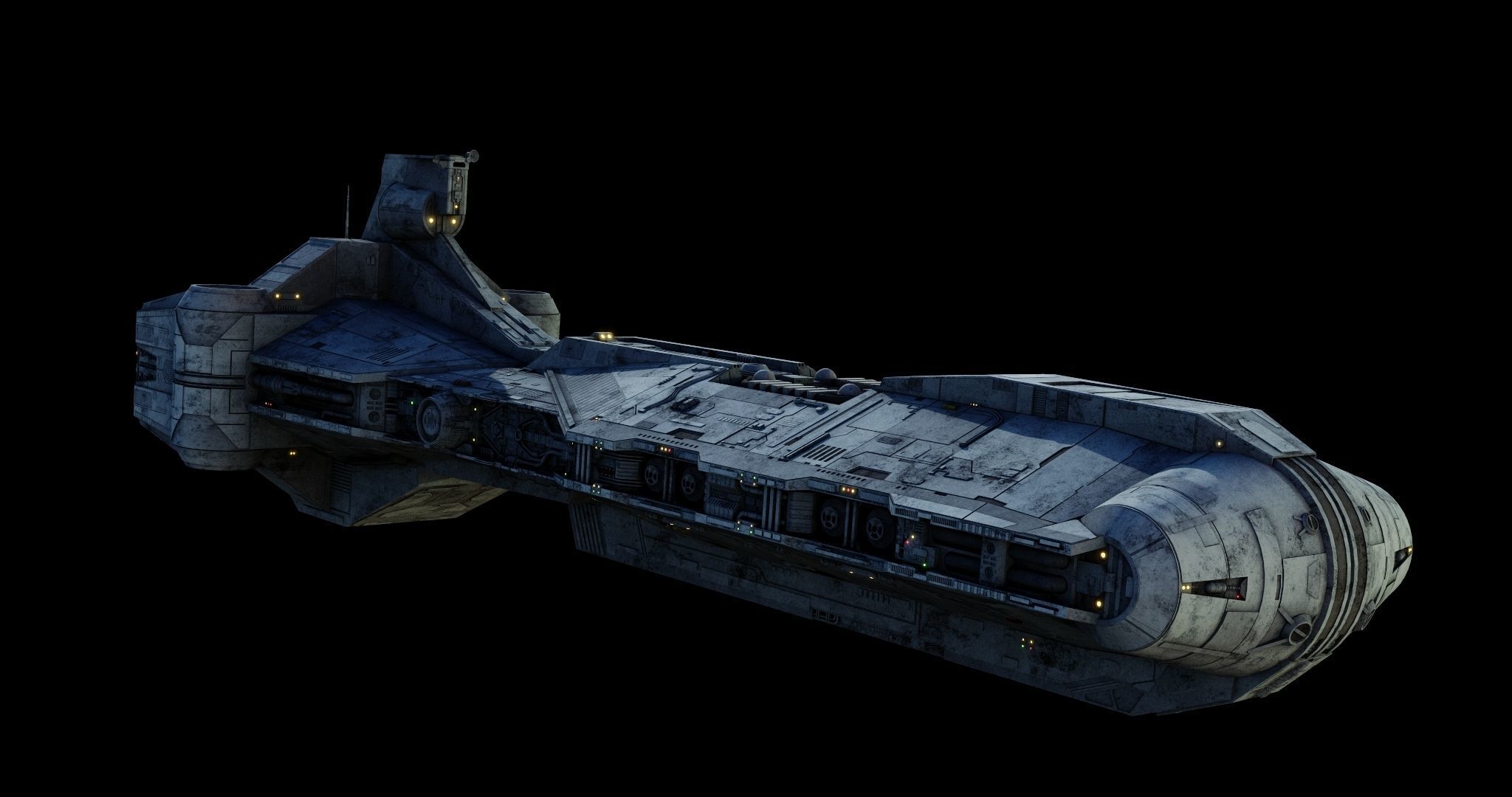 Pelta-class frigate - Star Wars 3D model rigged | CGTrader