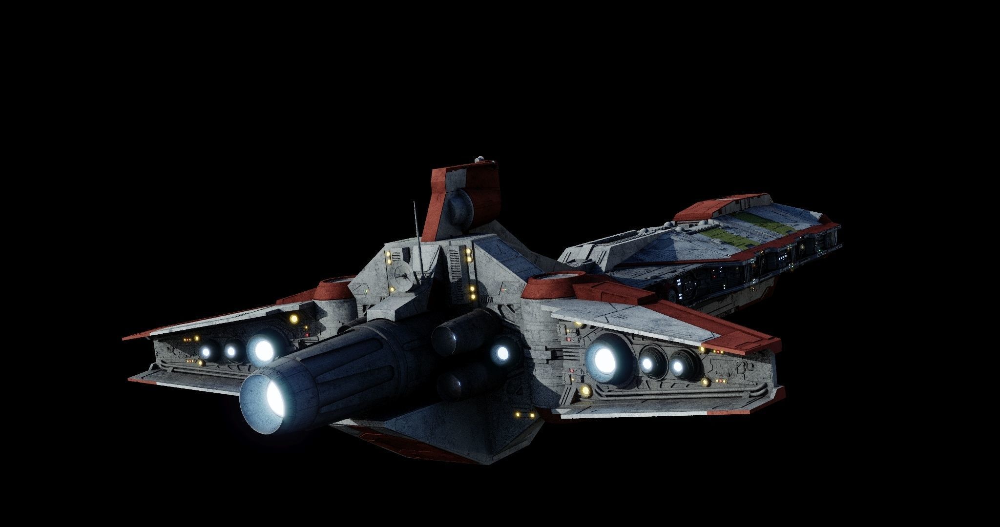 Pelta-class frigate - Star Wars 3D model rigged | CGTrader