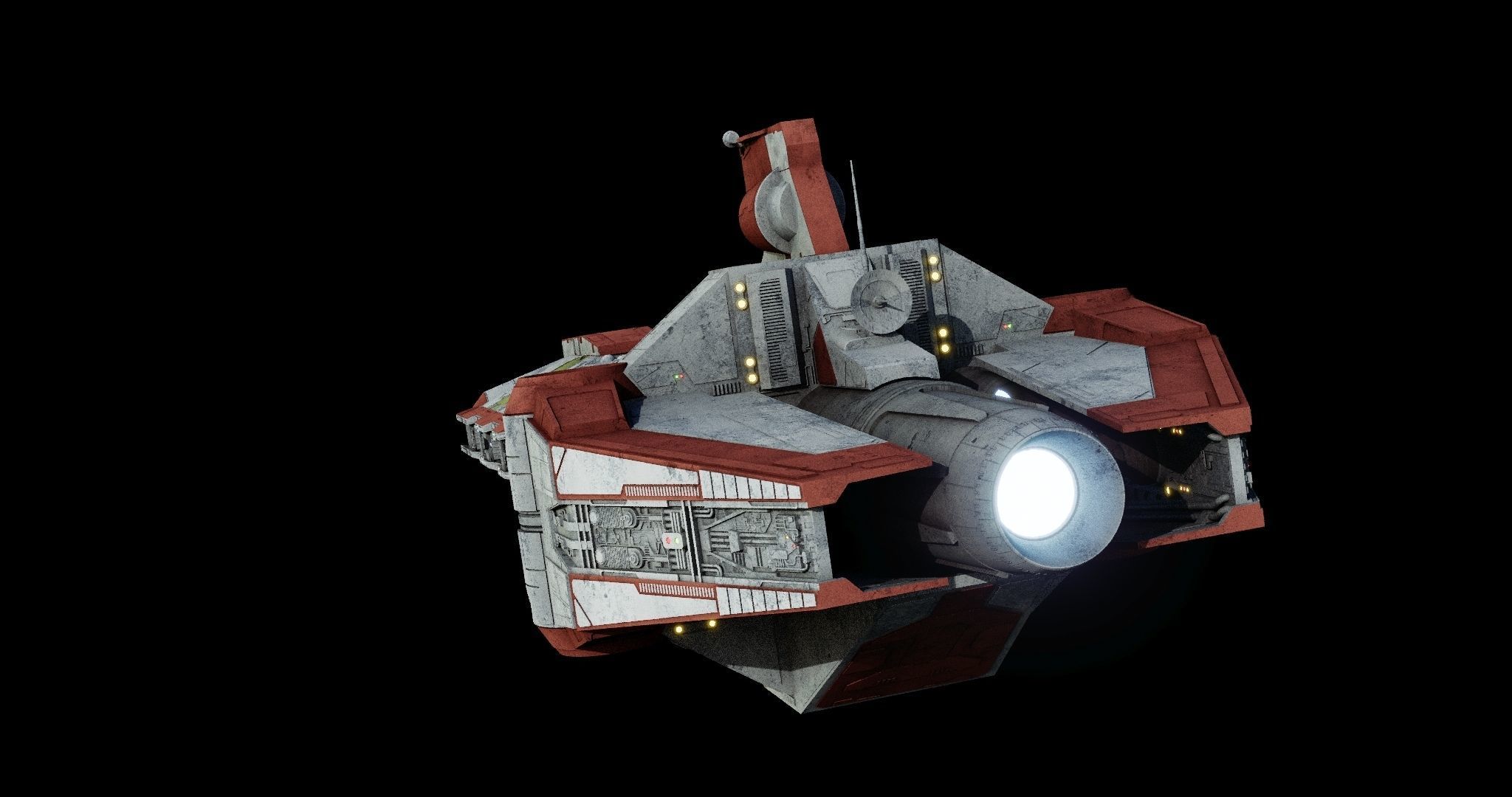 Pelta-class frigate - Star Wars 3D model rigged | CGTrader
