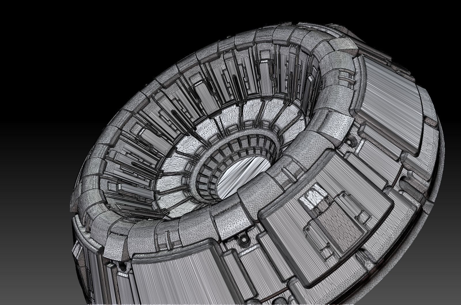 Sci-fi spaceship fighter jet engine flame nozzle 3D model 2 3D model ...