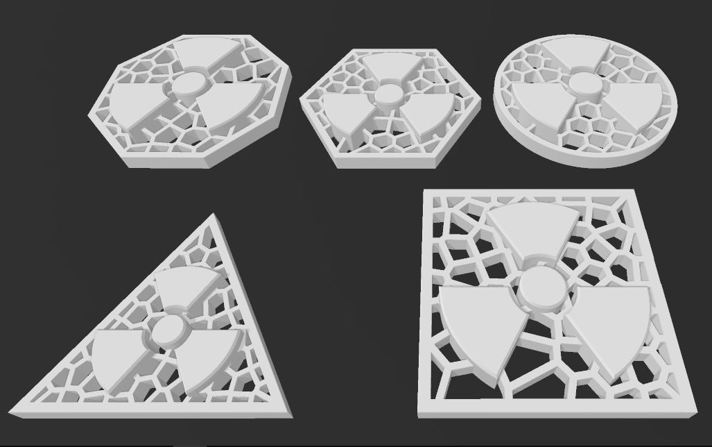 Nuclear Radiation Hazard Warning Signs 3D model 3D printable | CGTrader