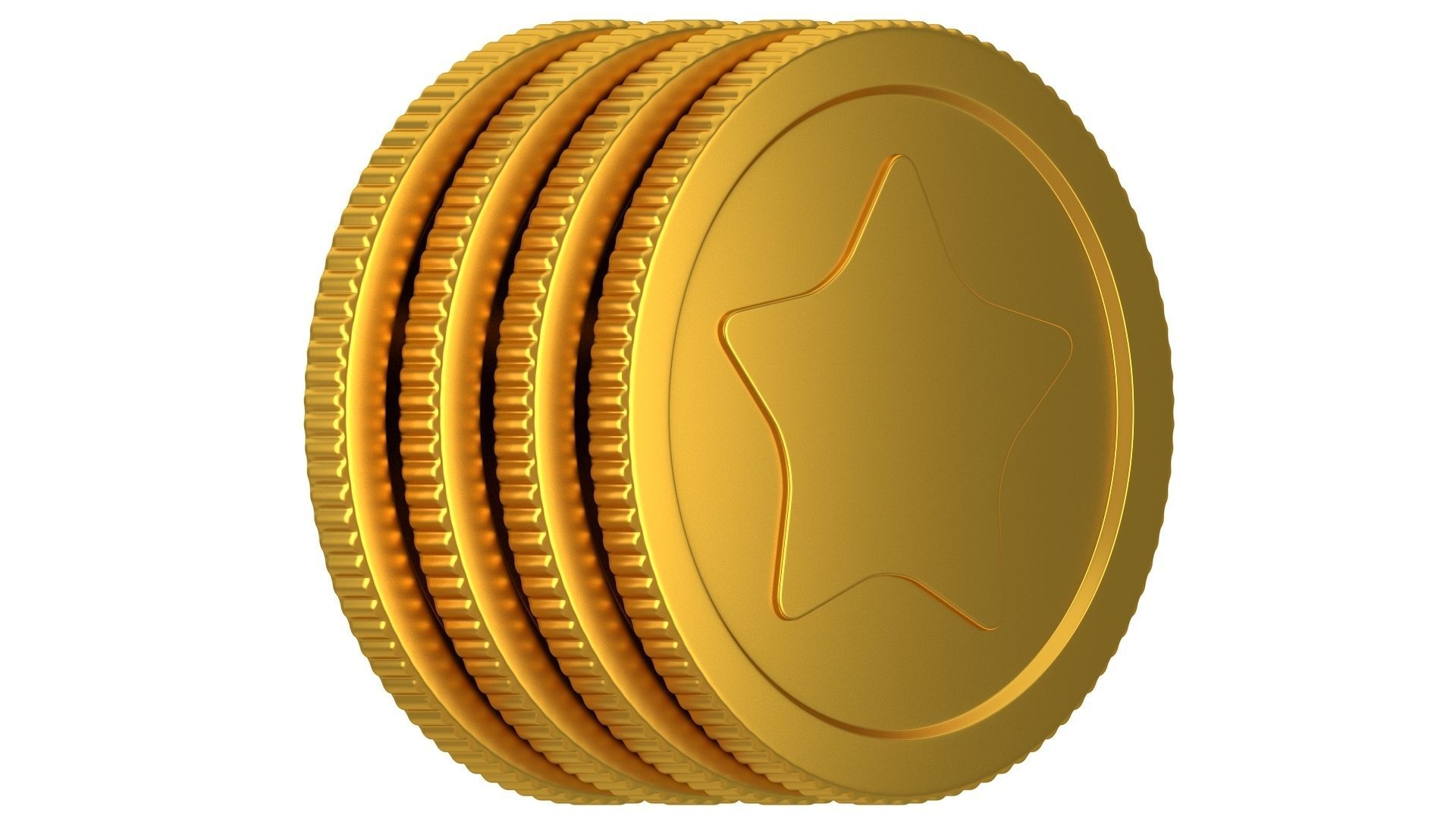 Cartoon Star Coin 3D model | CGTrader
