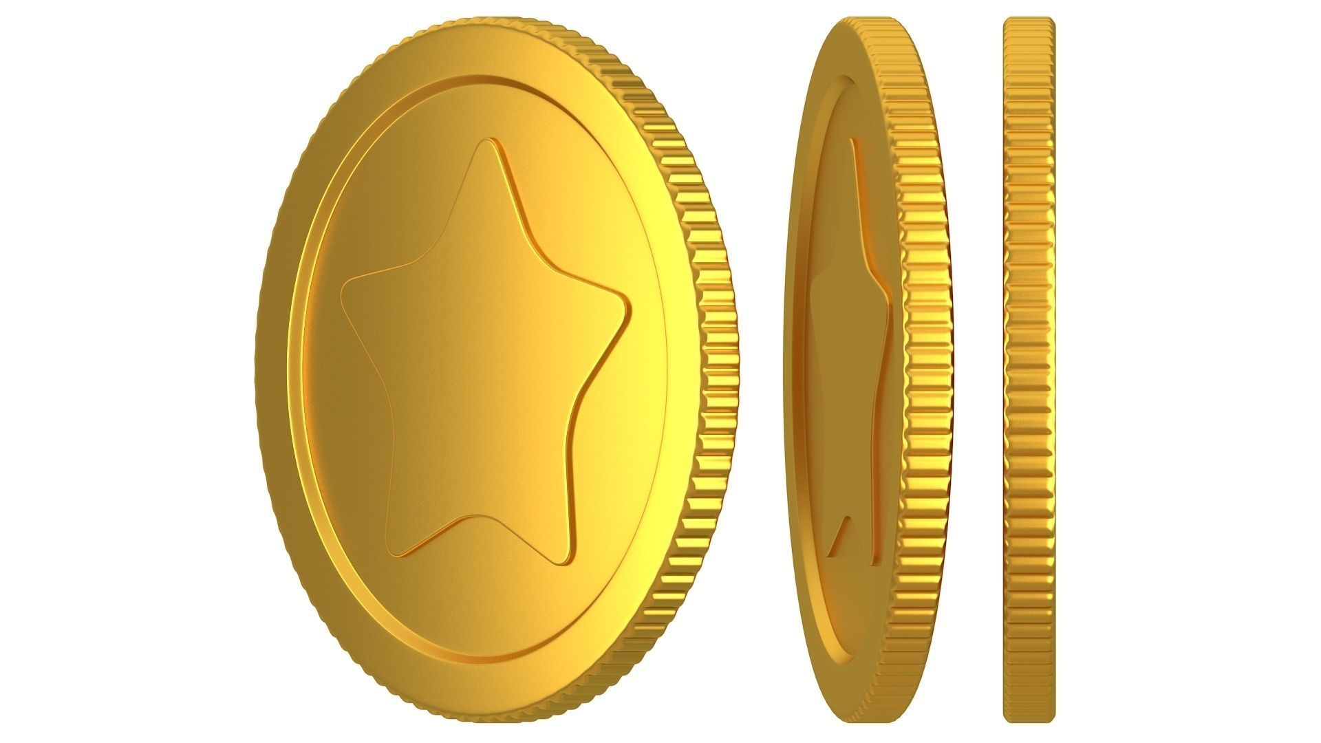 Cartoon Star Coin 3D model | CGTrader