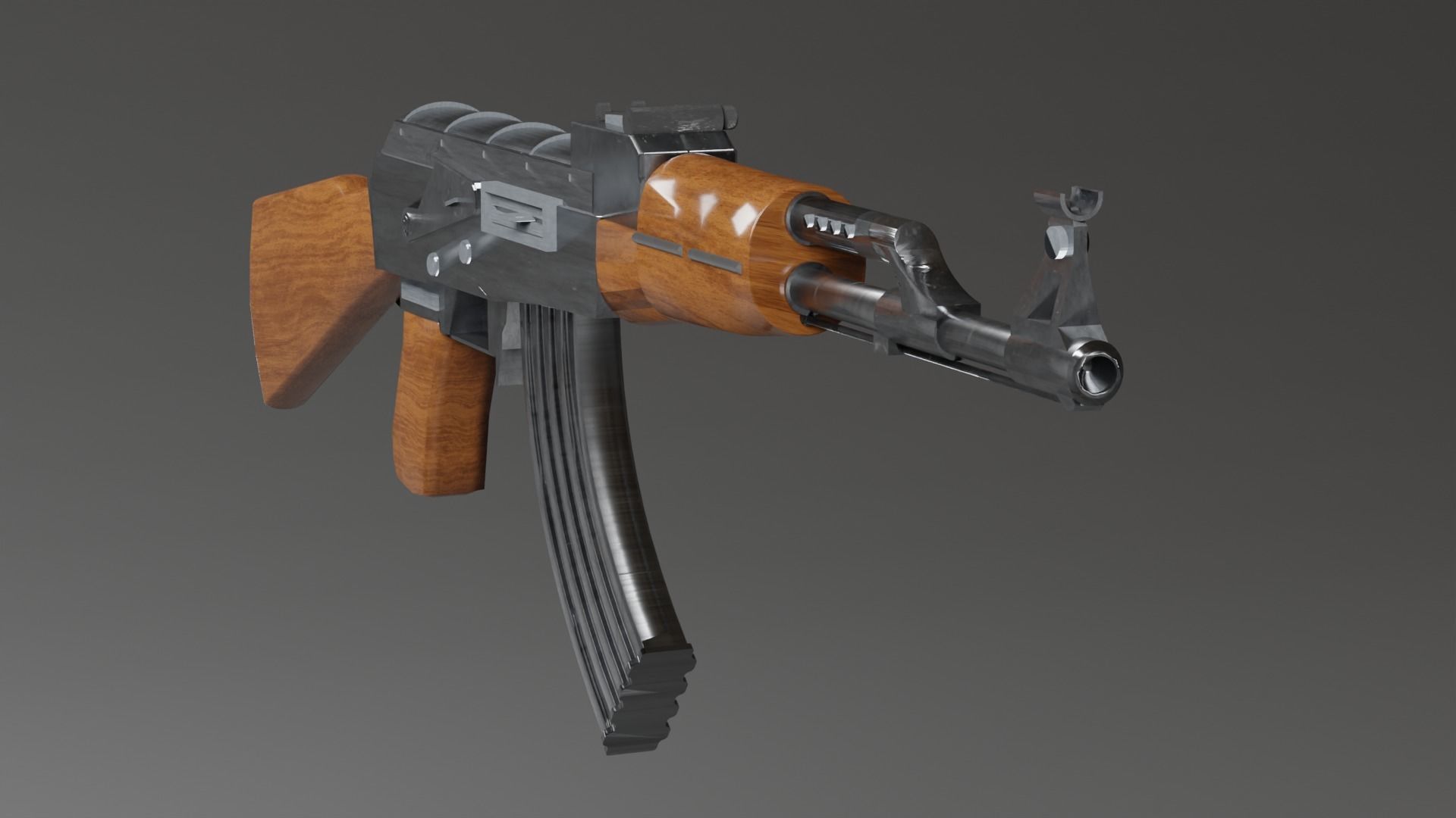 AK-47 Model Mid-Poly Rigged 3D model rigged | CGTrader