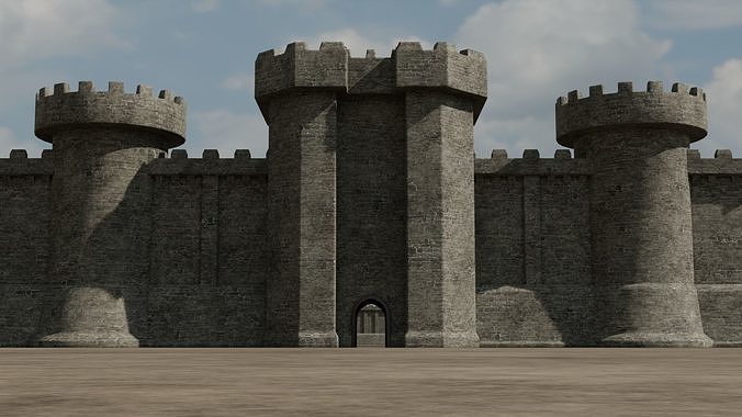 Castle Outer skirts Walls Customizable 3D model | CGTrader