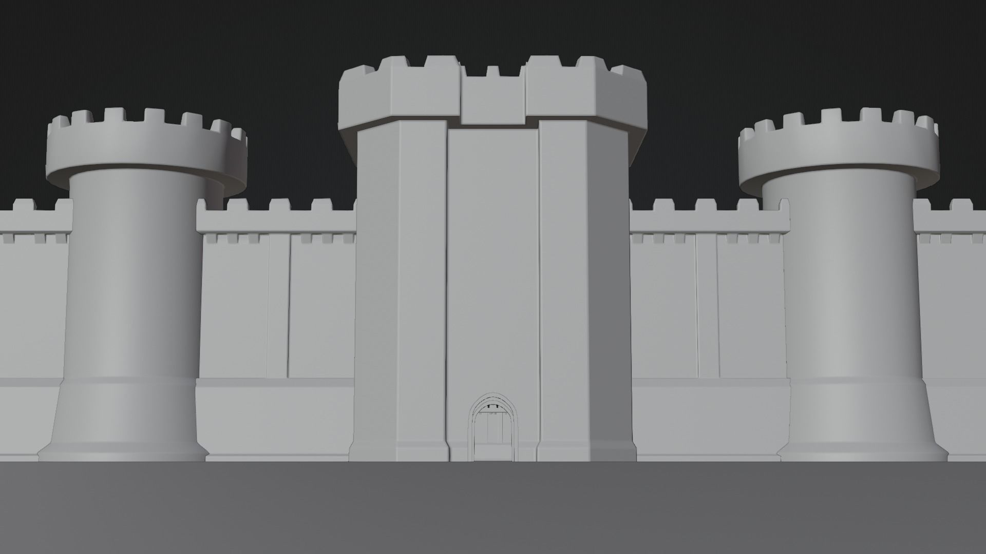 Castle Outer skirts Walls Customizable 3D model | CGTrader