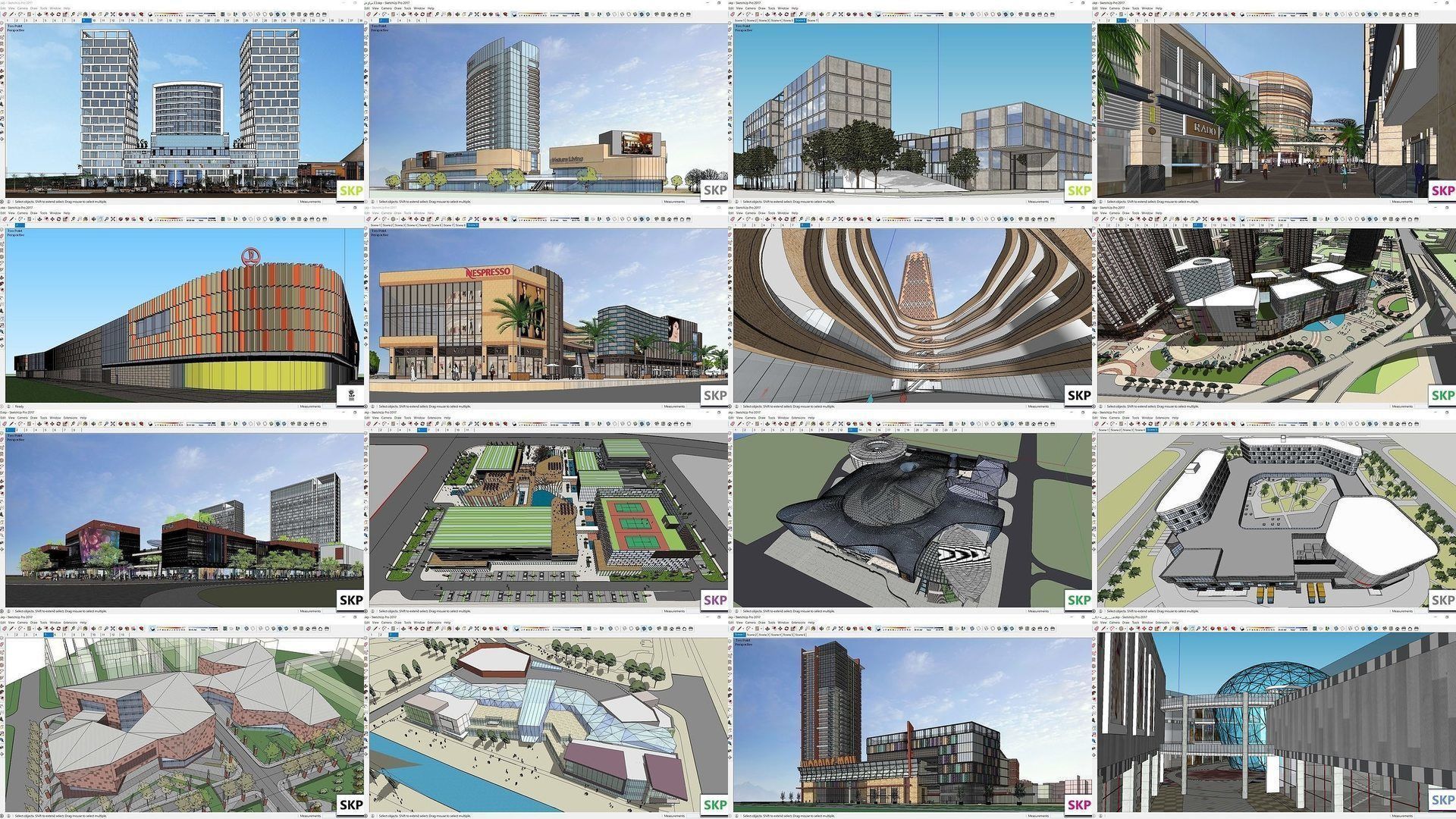 Collection 65 Sketchup Shopping Center models | CGTrader