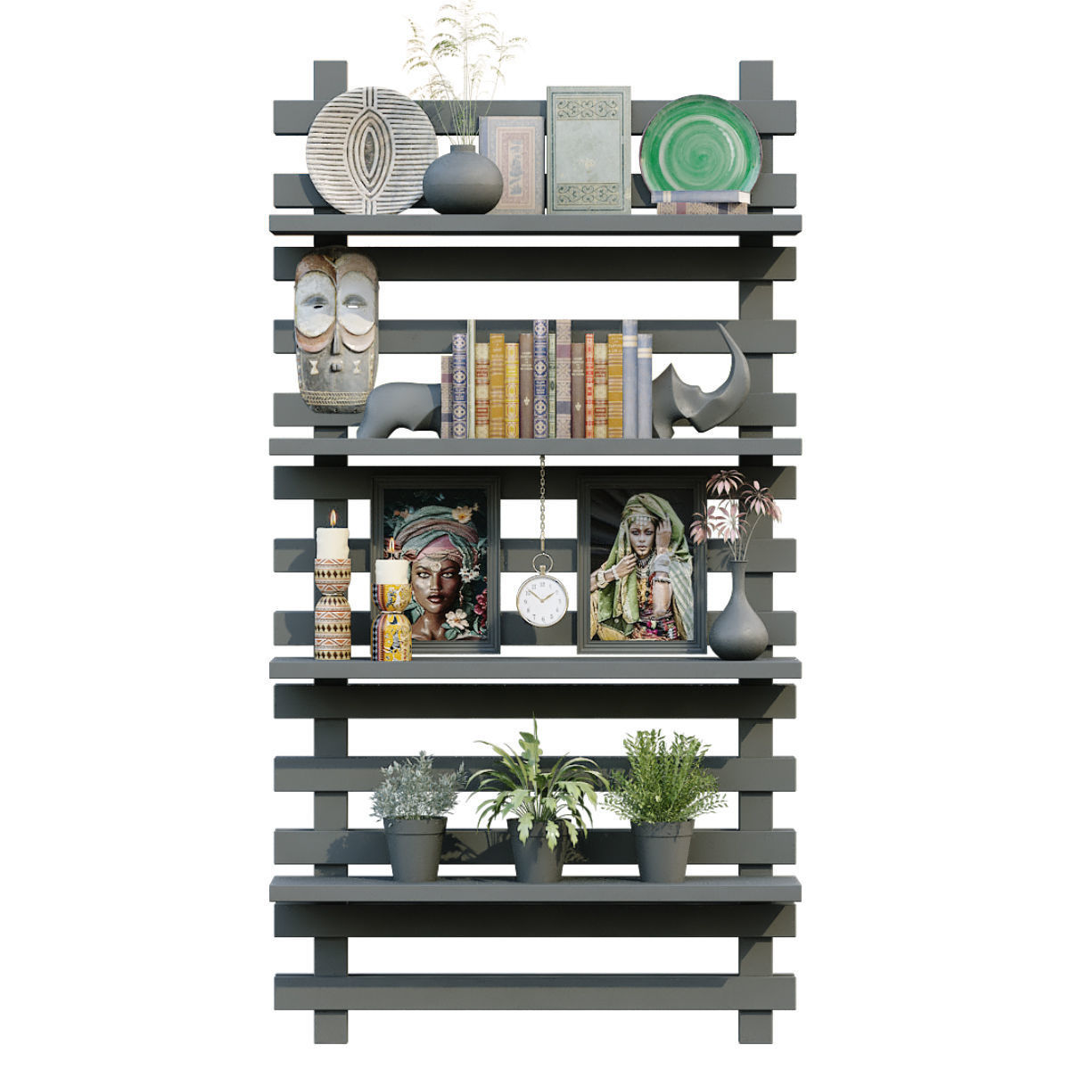 Interior vertical green partition set 248 3D model | CGTrader