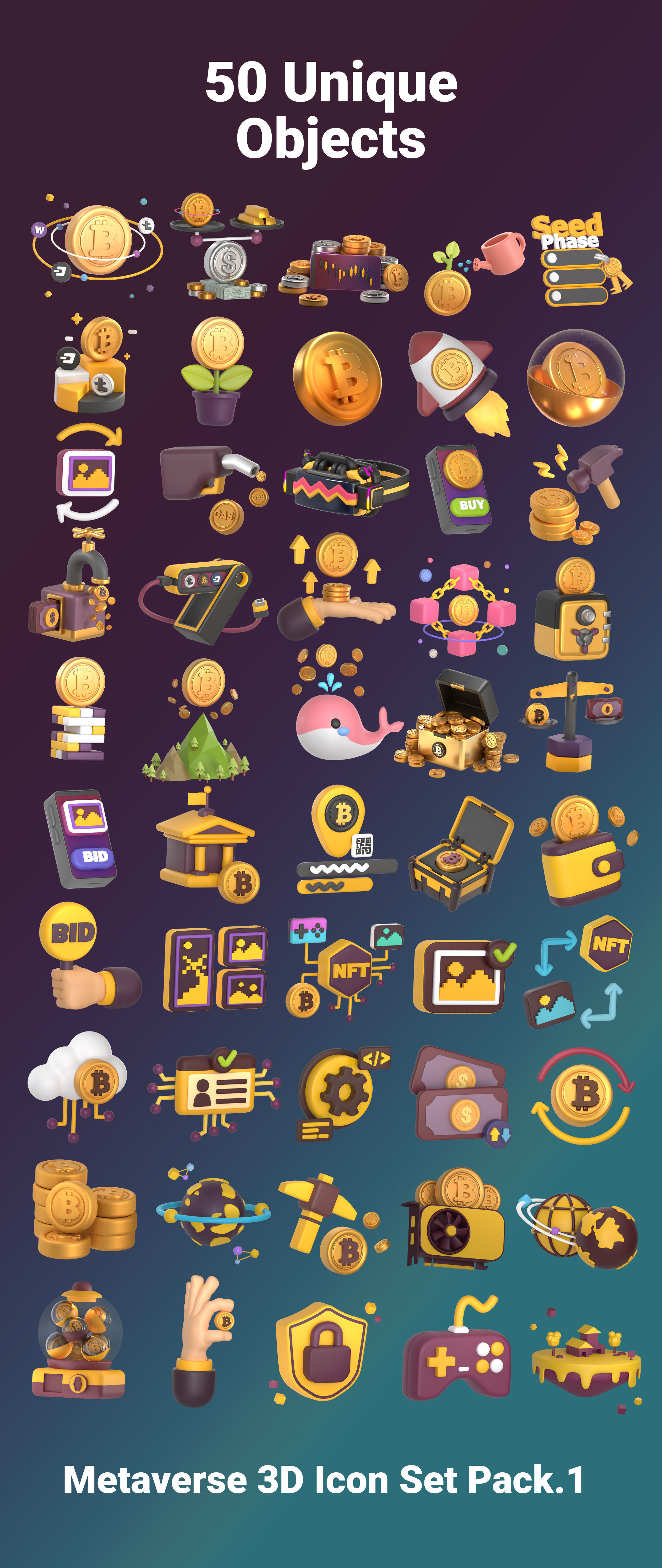 Metaverse 3D Icon Set Pack1 3D model | CGTrader