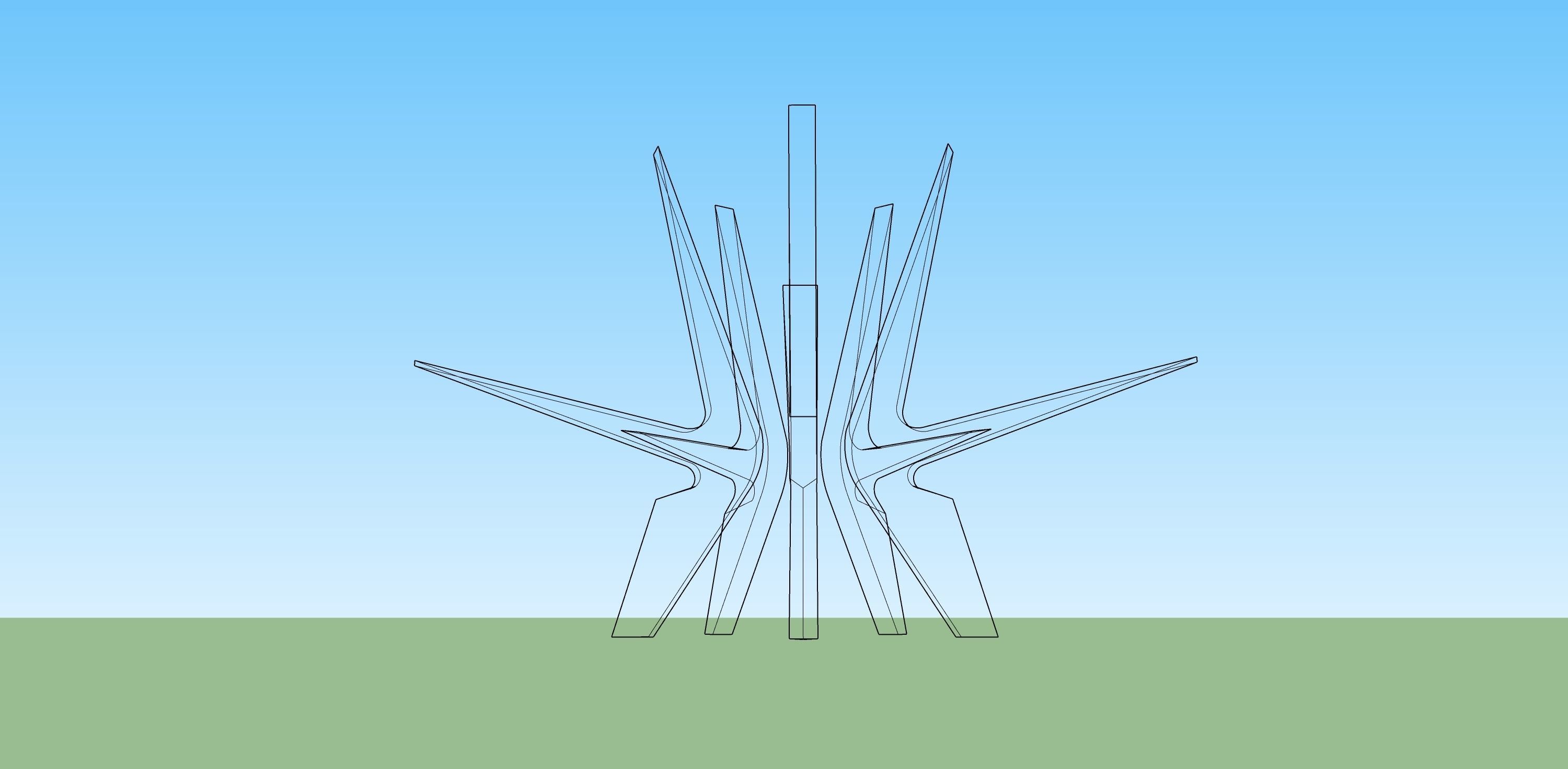 3D model Brutalist Futuristic Soviet Sculpture VR / AR / low-poly ...