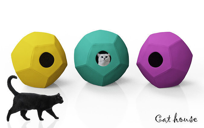 Cat house free 3D model | CGTrader