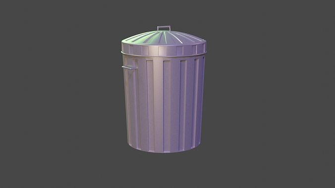 metal dustbin free VR / AR / low-poly 3D model | CGTrader