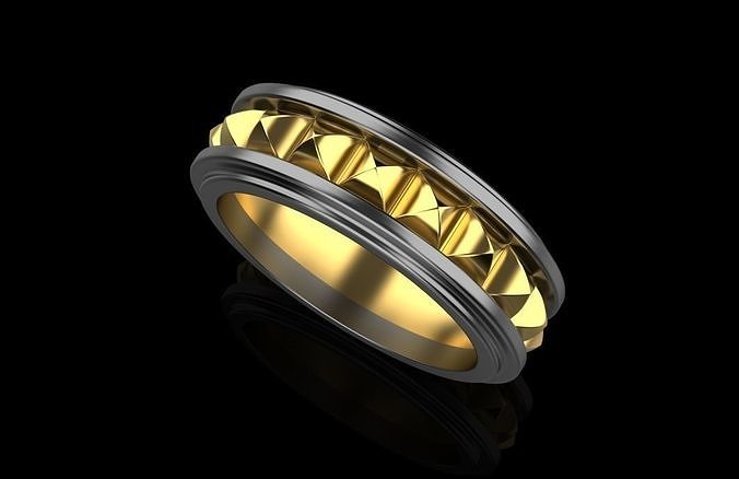 PYRAMID BAND RING 3D model 3D printable | CGTrader
