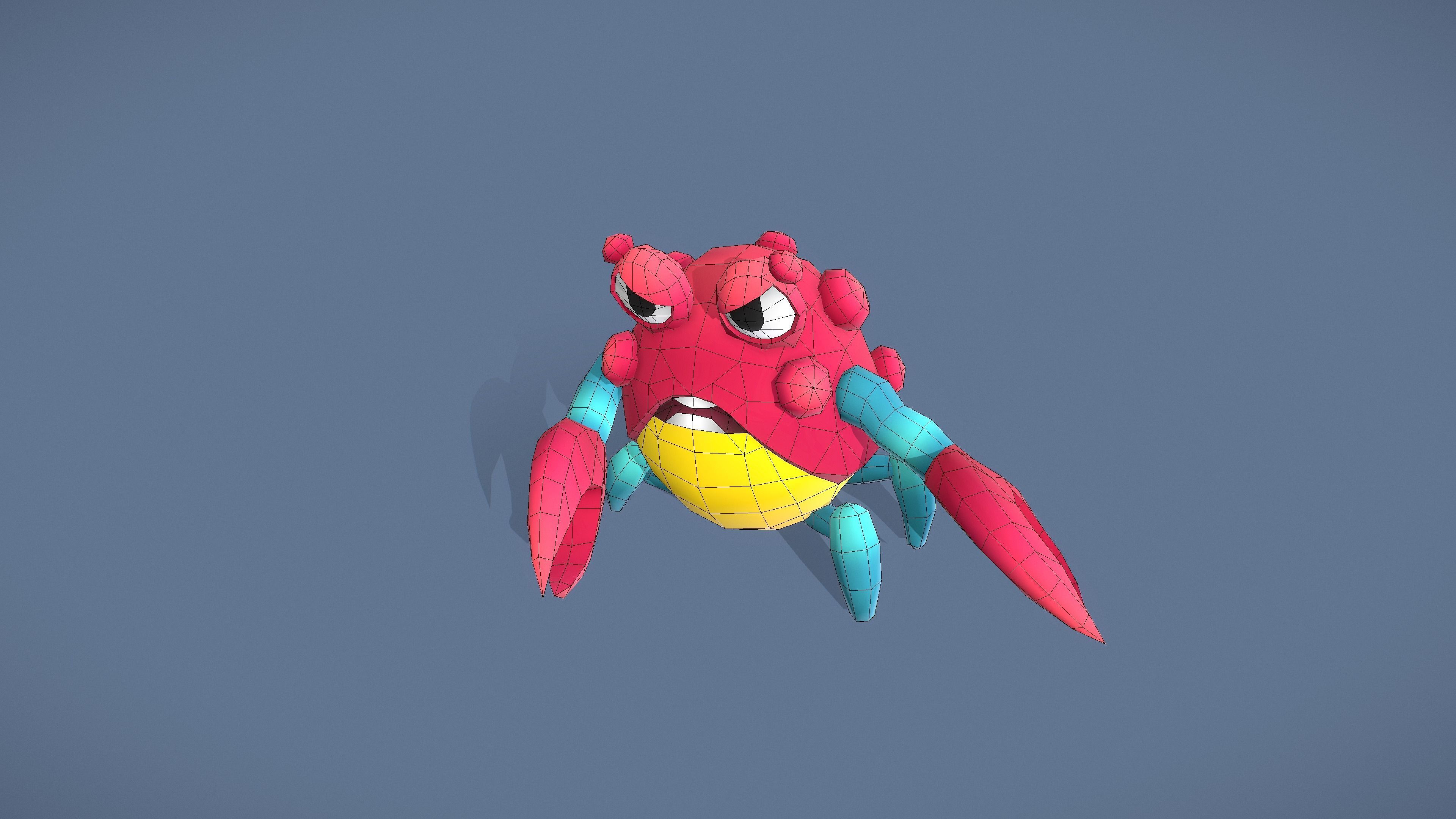 3D model Cartoon Characters - Medium Mad Crab Warrior VR / AR / low ...