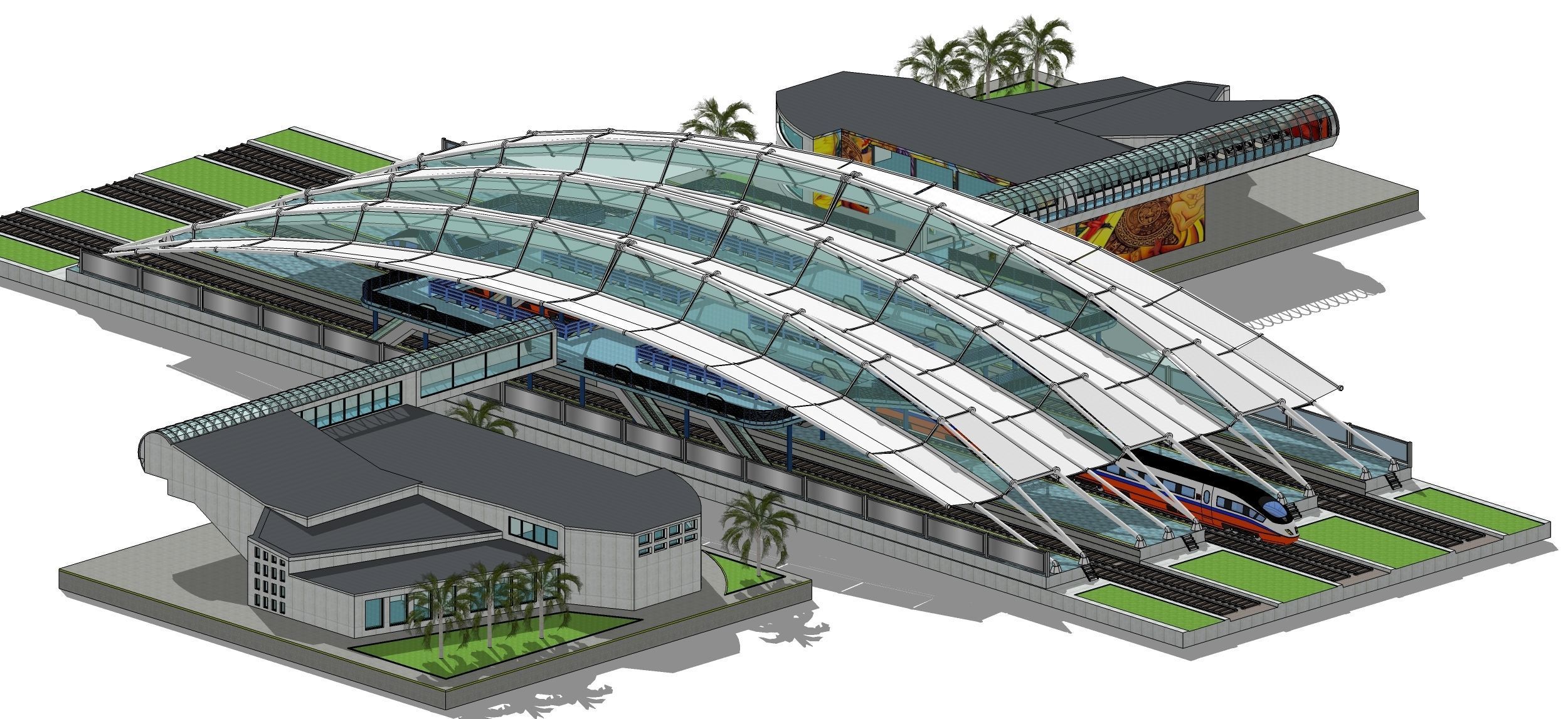 Sketchup Terminal A9 Project SKP DWG PIC 3D model | CGTrader